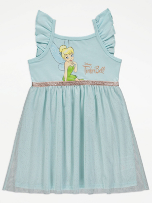Disney Tinker Bell Blue Glitter Dress | Kids | George at ASDA