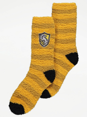 Harry Potter Hufflepuff Yellow Striped Cosy Socks | Men | George at ASDA