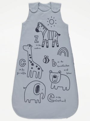 Blue Alphabet Animal Sleep Bag 1 Tog | Baby | George at ASDA