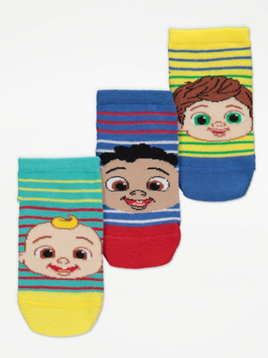 CoComelon Striped Trainer Liner Socks 3 Pack | Kids | George at ASDA
