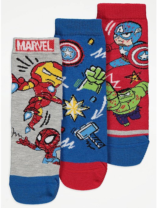 Marvel Superhero Cotton Rich Ankle Socks 3 Pack | Kids | George at ASDA Marvel Superhero Cotton Rich Ankle Socks 3 Pack | Kids | George at ASDA