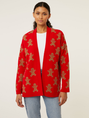 Red Gingerbread Edge To Edge Christmas Cardigan | Women | George at ASDA