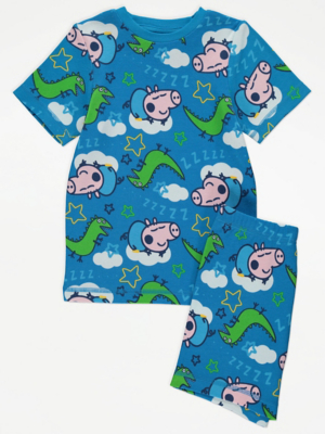 Peppa Pig George Pig Blue Dinosaur Short Pyjamas | Kids | George at ASDA