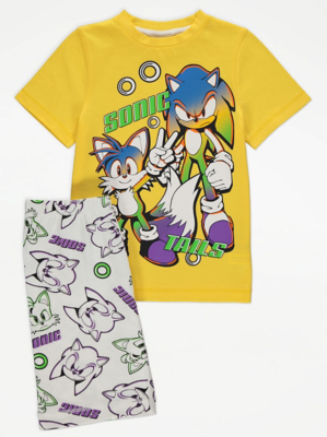 Sonic The Hedgehog & Tails Yellow Short Pyjamas | Kids | George at ASDA