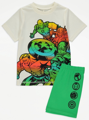 Marvel Rainbow Superhero Short Pyjamas | Kids | George at ASDA