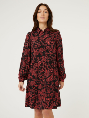 Red Paisley Print Mini Shirt Dress | Women | George at ASDA