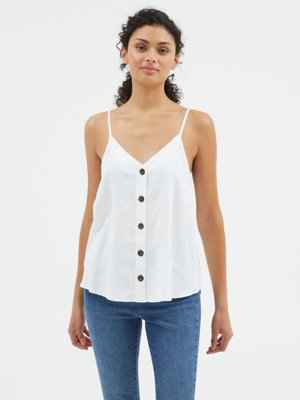 White Button Up Strappy Cami Top | Women | George at ASDA