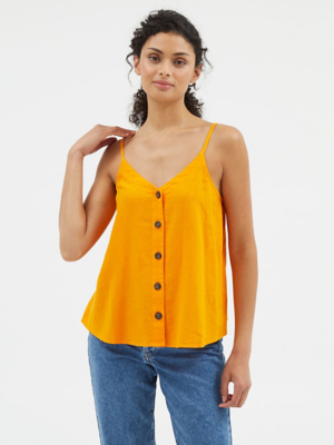 Orange Button Up Strappy Cami Top | Women | George at ASDA