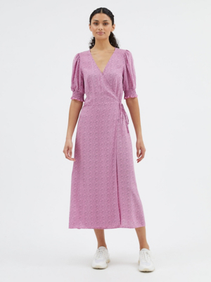 Pink Polka Dot Wrap Midi Dress | Women | George at ASDA