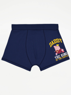 Peppa Pig Daddy Pig King Navy Trunk Boxer Shorts | Men | George at ASDA