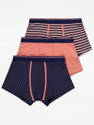 Orange Printed Hipster Trunks 3 Pack | Men | George at ASDA