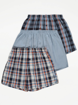 Checked Woven Boxers 3 Pack | Sale & Offers | George at ASDA