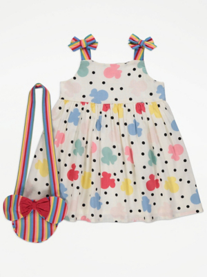 Disney Minnie Mouse Rainbow Dress and Bag Outfit | Kids | George at ASDA