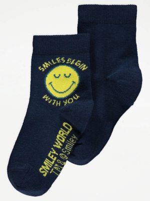 SMILEYWORLD Matching Navy Smile Socks Kids | Sale & Offers | George at ASDA