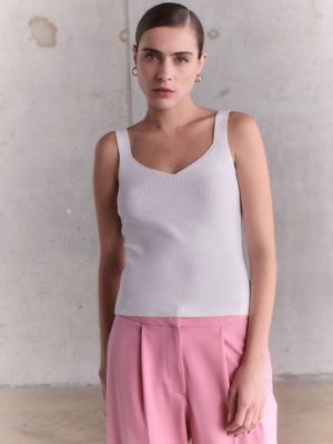 EXCLUSIVE White Ribbed Knit Cami | Women | George at ASDA