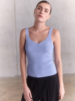 EXCLUSIVE Blue Ribbed Knit Cami | Women | George at ASDA