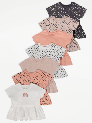 Spot Peplum Tops 7 Pack | Kids | George at ASDA
