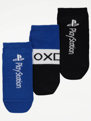 PlayStation Cotton Rich Trainer Socks 3 Pack | Kids | George at ASDA