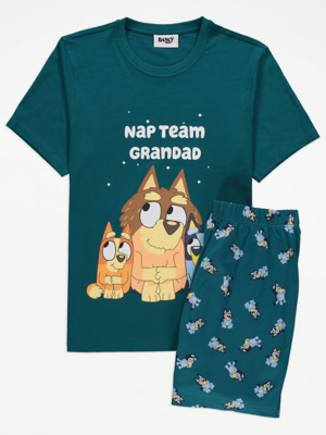 Bluey Nap Team Grandad Slogan Short Pyjamas | Men | George at ASDA