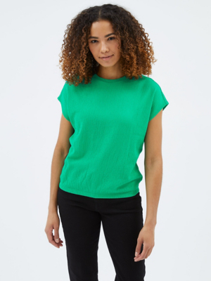 Green Crepe Bubble Hem Top | Women | George at ASDA