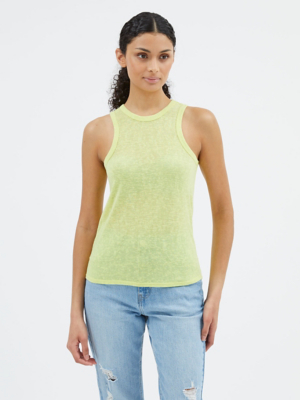 Lime Linen Blend Racer Vest | Women | George at ASDA