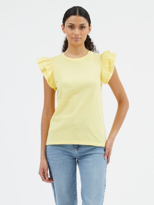 Yellow Frill Sleeve T-Shirt | Women | George at ASDA