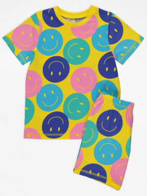 Bright Smiley Face Print Short Pyjamas | Kids | George at ASDA