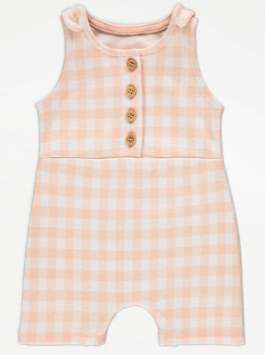 Pink Gingham All In One | Baby | George at ASDA