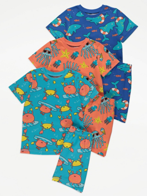 Bright Sea Creatures Short Pyjamas | Kids | George at ASDA