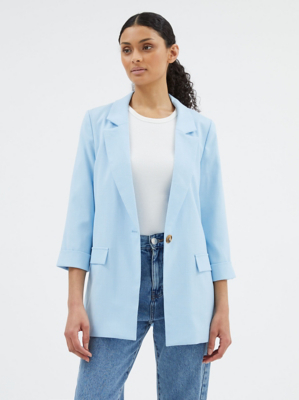 Pale Blue Button Up Blazer | Women | George at ASDA