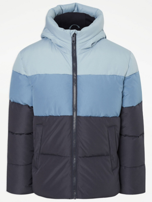 Blue Colour Block Padded Coat | Kids | George at ASDA