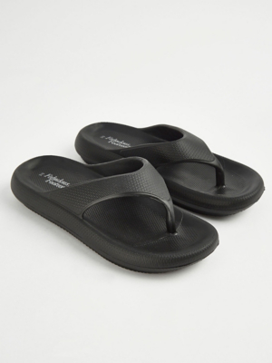 Black Squidgy Toe Post Sliders | Women | George at ASDA