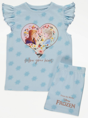 Disney Frozen Anna and Elsa Heart Short Pyjamas | Kids | George at ASDA