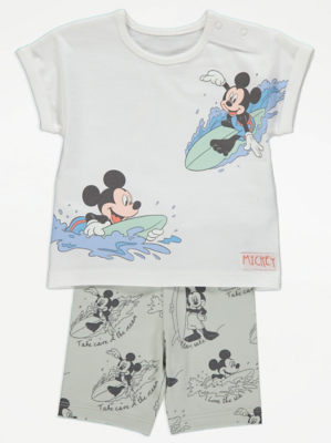 Disney Mickey Mouse Surf T-Shirt and Shorts Outfit | Baby | George at ASDA