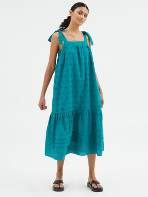Teal Schiffli Embroidered Maxi Sundress | Women | George at ASDA