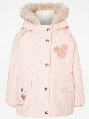 Disney Minnie Mouse Pink Spot Parka Coat | Kids | George at ASDA