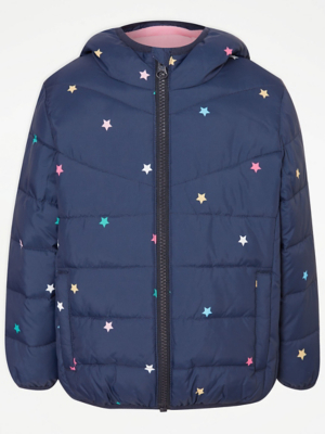 Navy Star Print Padded Coat | Kids | George at ASDA