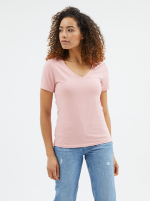 Light Pink V Neck T-Shirt | Women | George at ASDA