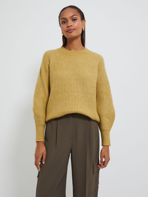Olive Green Knitted Crew Neck Jumper | Women | George at ASDA