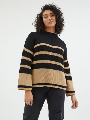 Black Striped Knitted Jumper | Women | George at ASDA