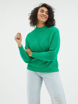 Green Knitted Cut Out Jumper | Women | George at ASDA