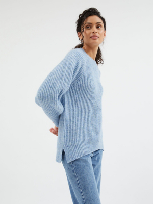 Light Blue Knitted Crew Neck Jumper | Women | George at ASDA