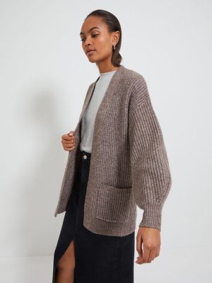 Brown Chunky Knitted Edge To Edge Cardigan | Women | George at ASDA
