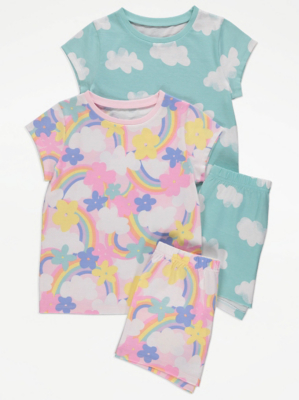 Flower Cloud Short Pyjamas 2 Pack | Kids | George at ASDA