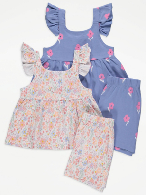 Poppy Floral Top and Shorts Outfit 2 Pack | Kids | George at ASDA