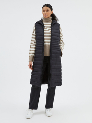 Black Longline Padded Gilet | Women | George at ASDA