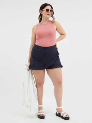 Navy Embroidered Frill Skort | Women | George at ASDA