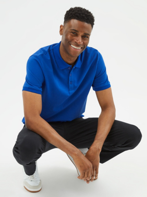 Cobalt Blue Plain Polo Top | Men | George at ASDA