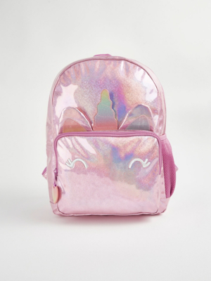 Pink Holographic Unicorn Rucksack | Kids | George at ASDA