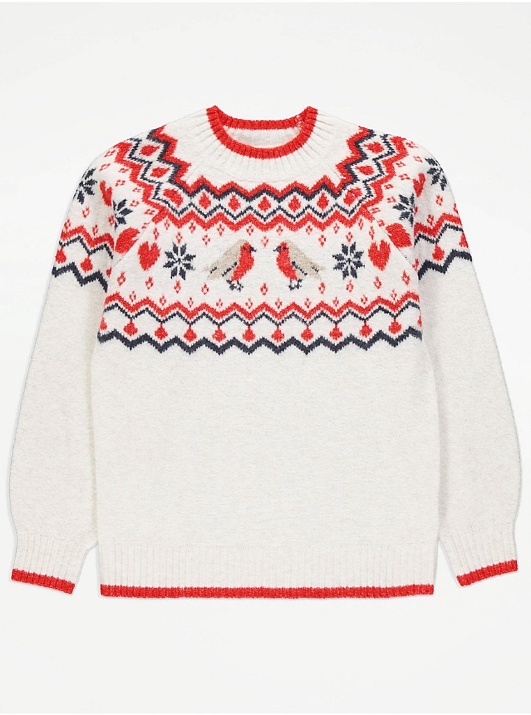 Fairisle Robin Matching Kids Christmas Knitted Jumper | Kids | George ... Fairisle Robin Matching Kids Christmas Knitted Jumper | Kids | George ...